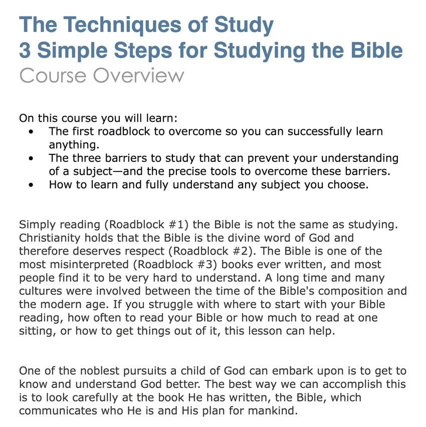 Study The Bible - Mt Zion Oakwood Village